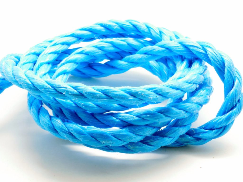 Corde nylon 3 brins bleue 10 mm en 2 mètres | jeannesamuse